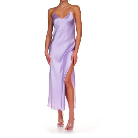 DANNIJO | Dresses | New Dannijo Maxi Bias Slip Wside Slit In Lavender ...